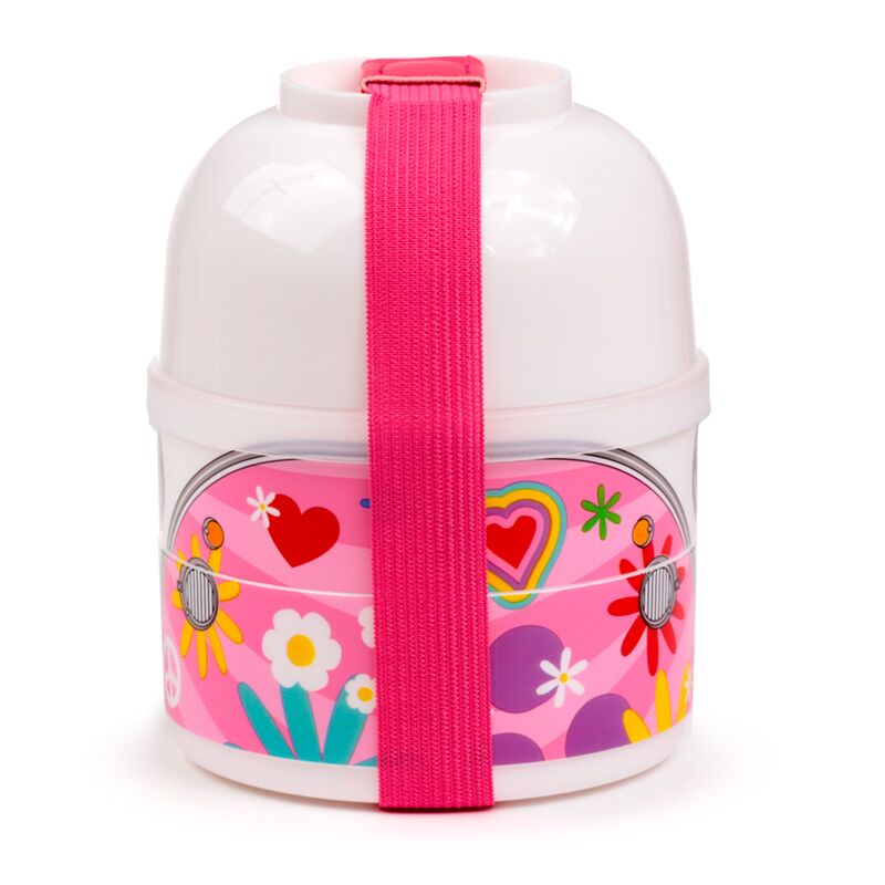 Volkswagen VW T1 Camper Bus Summer Stacked Round Bento Lunch Box